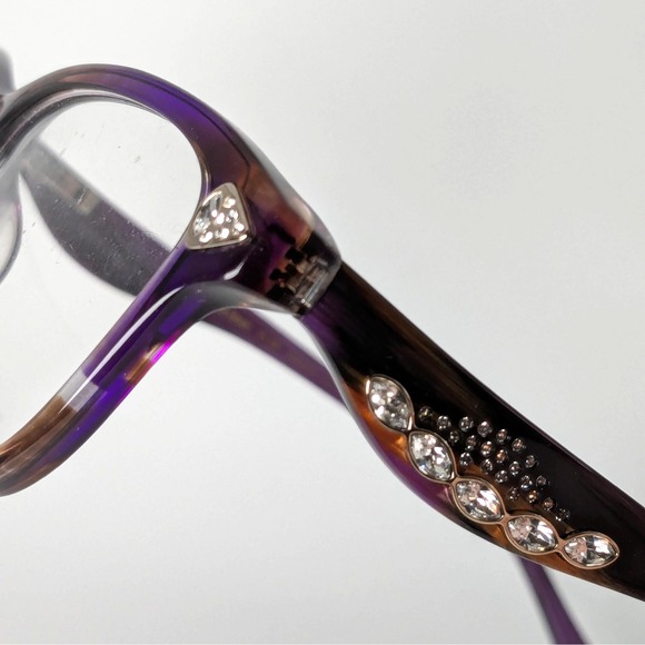 Accessories | Caviar Swarovski Crystal Eyeglasses Purple Tortoise ...